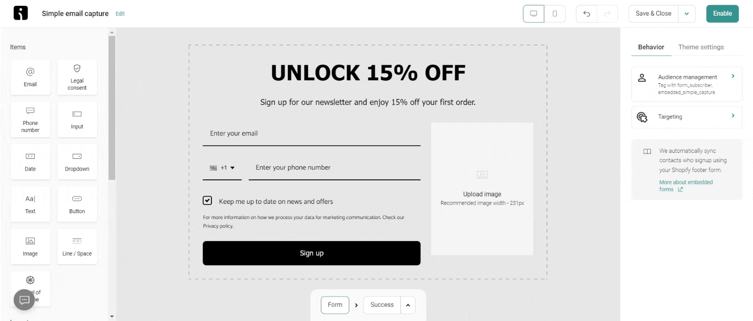 How to create a Shopify newsletter signup form in 2025
