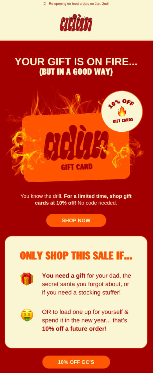 7 Gift Card Email Examples You Will Love