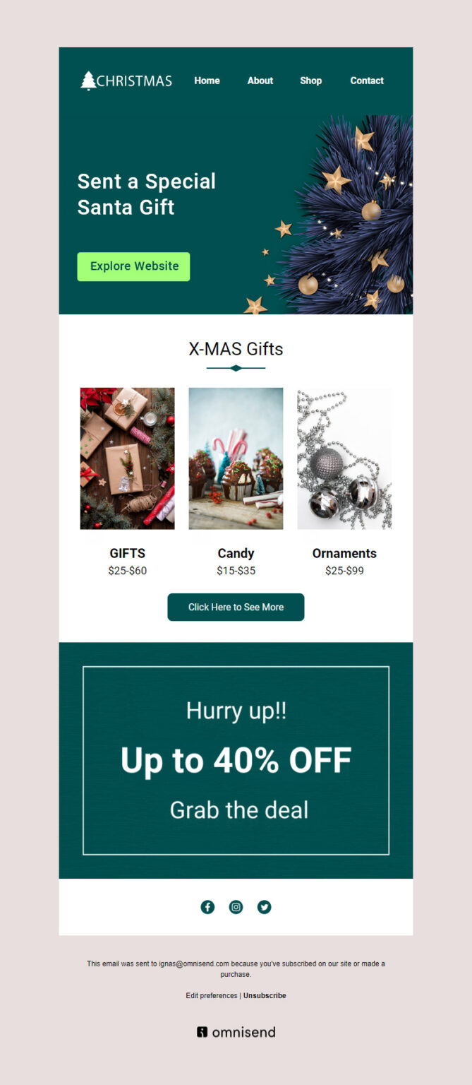 Free and Customizable Christmas Email Newsletter Templates