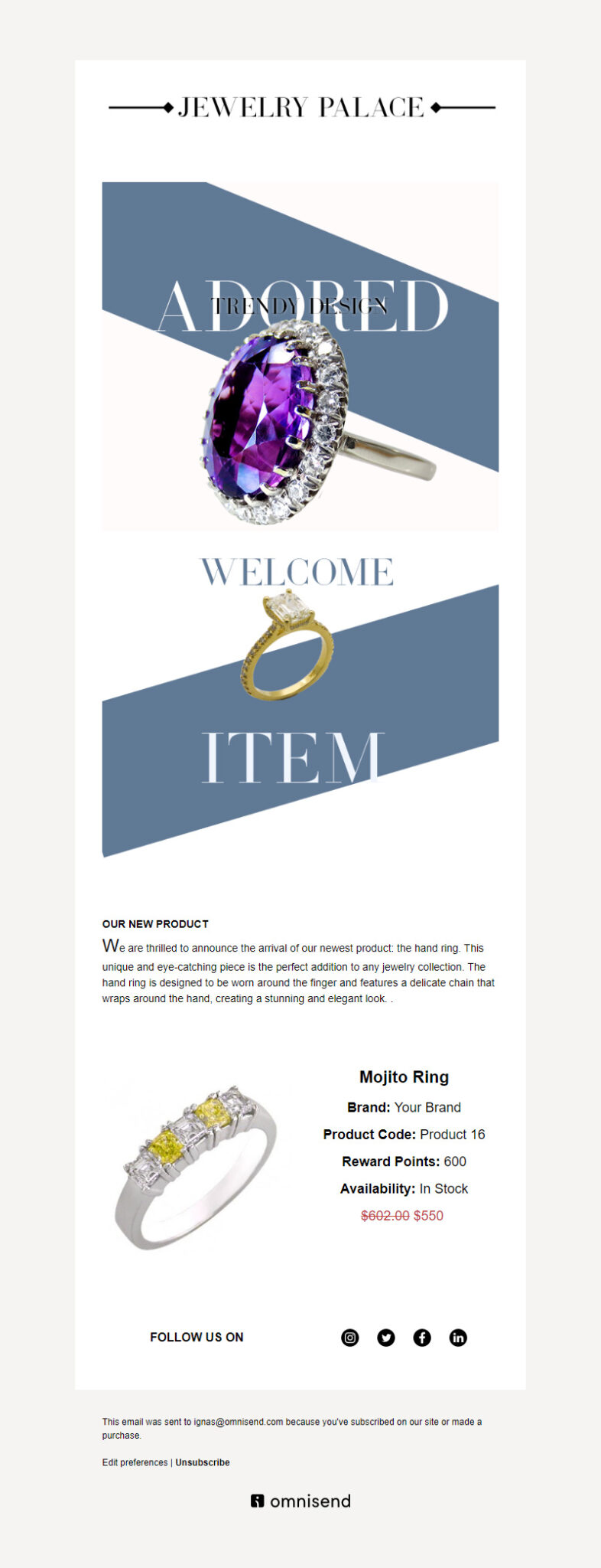 Free and Customizable Jewelry Newsletter Templates