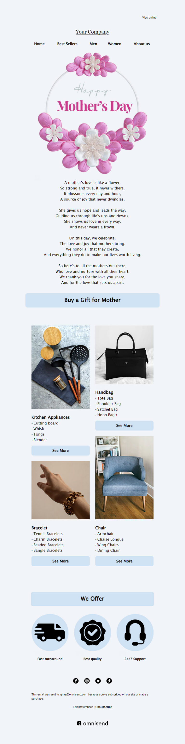 Free and Customizable Mother's Day Email Templates