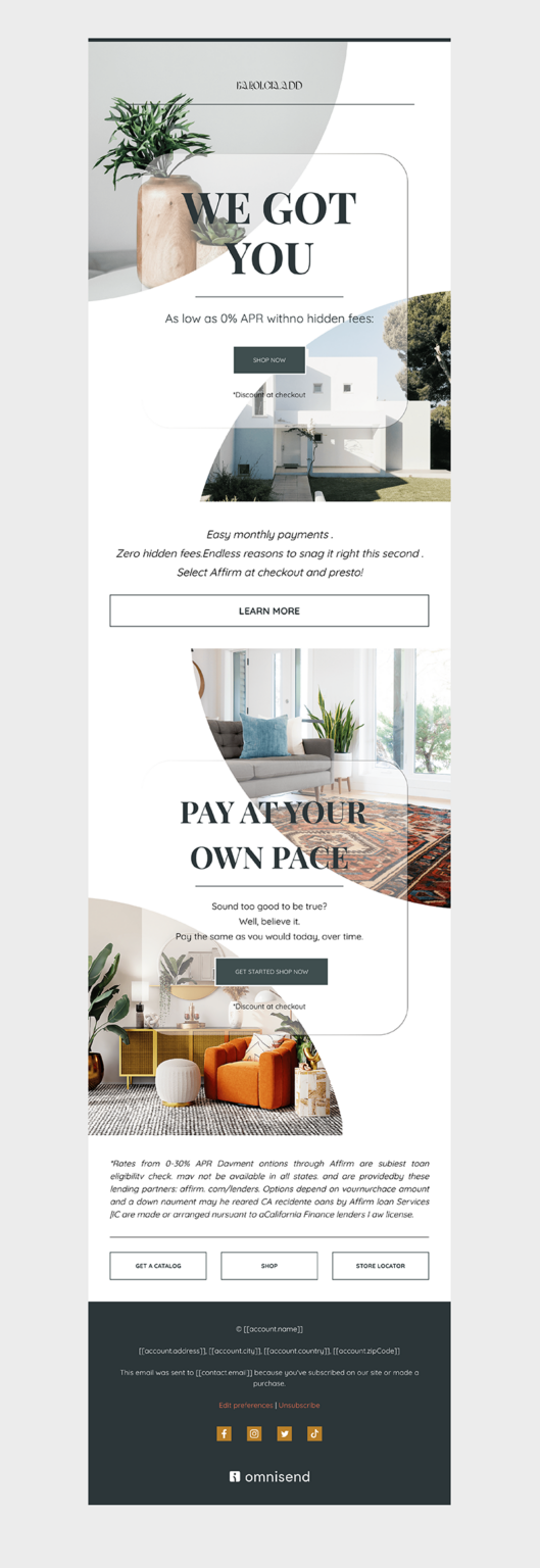 Free Email Newsletter Templates for Home & Decor