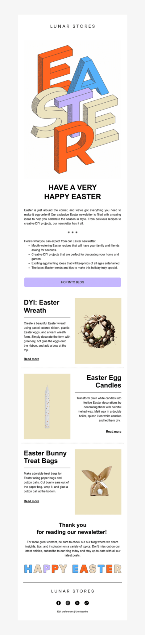 Free and Customizable Easter Email Newsletter Templates