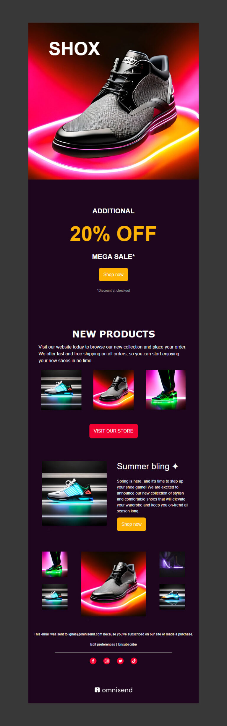 Free and Customizable Shoes Newsletter Templates