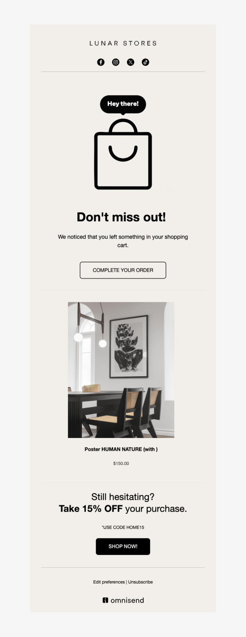 Free Abandoned Cart Email Templates