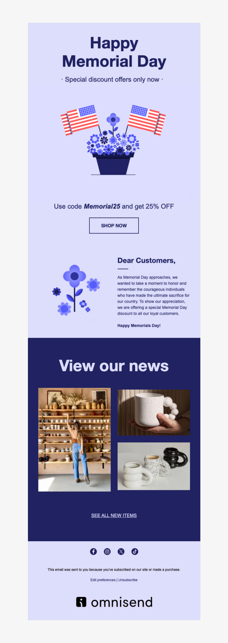 Memorial Day Emails | Omnisend